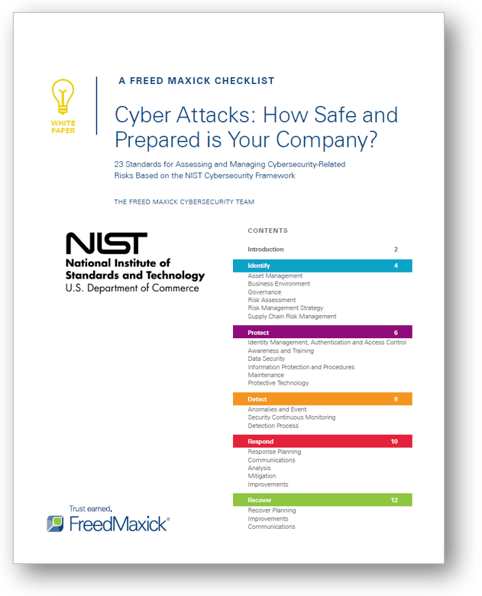 NIST Cybersecurity Framework Checklist | Freed Maxick