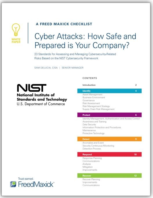NIST Cybersecurity Framework Checklist | Freed Maxick
